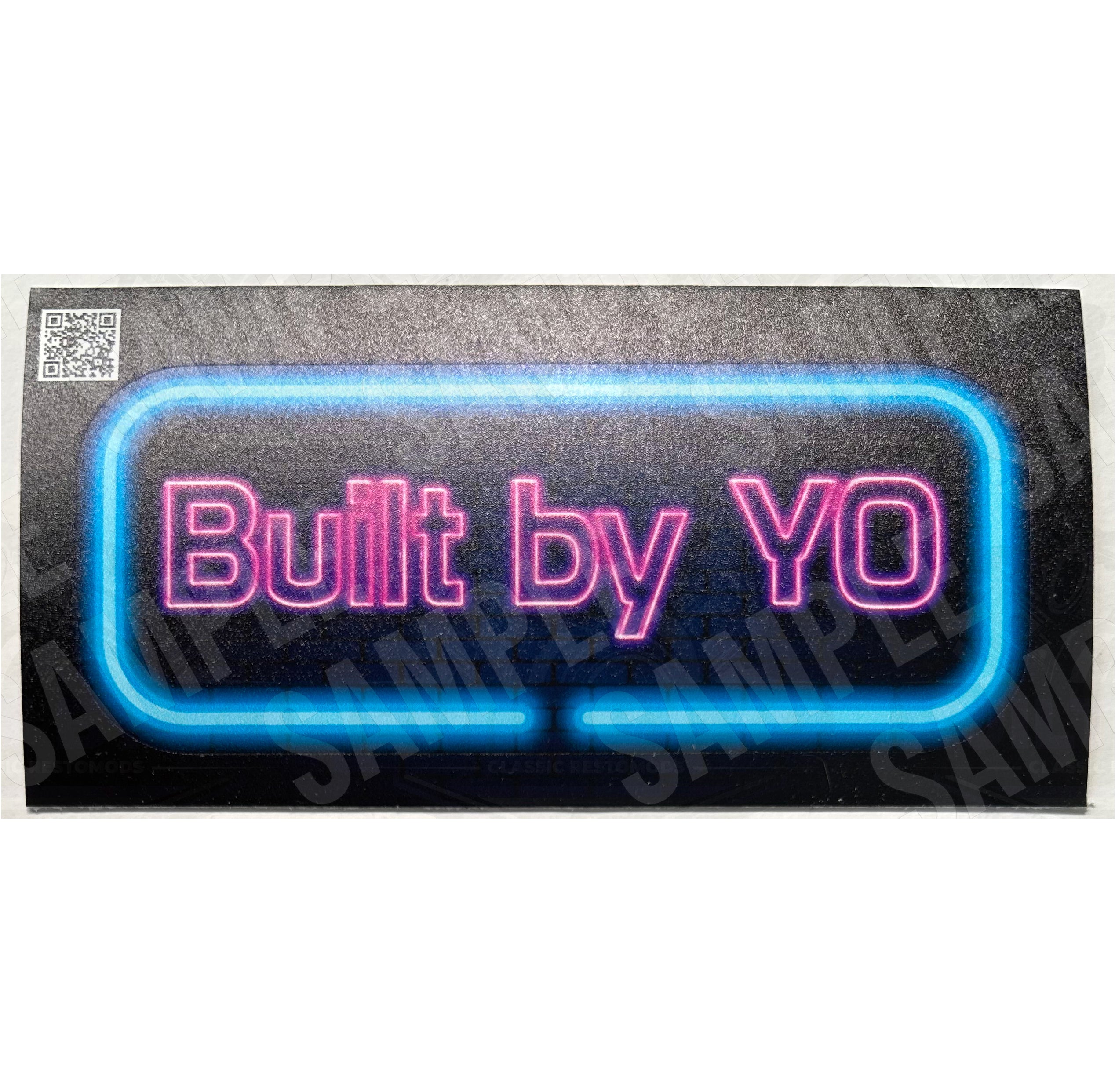 Built By Yo – Neon Signature Sticker (4"x2") Matte Kiss-Cut Vinyl