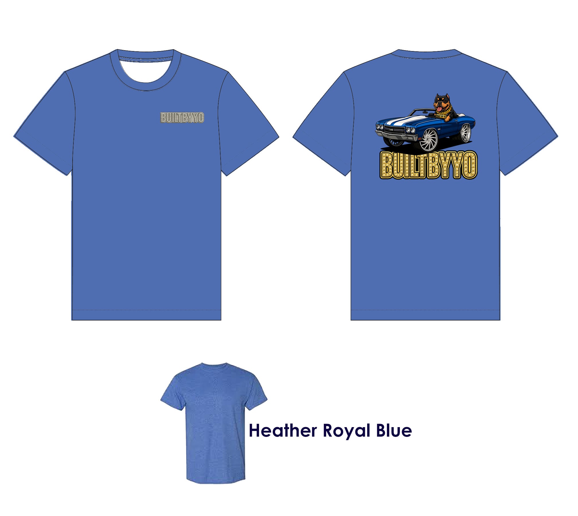 Built By Yo – Chevelle Cruiser Tee (Heather Royal Blue)